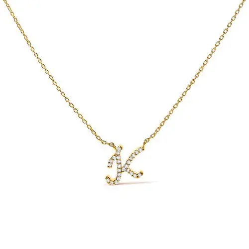 HAUS OF BRILLIANCE 10k Gold Diamond Accent Initial Pendant Necklace - Yellow | K